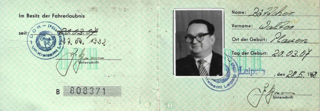 Führerschein – DDR – Walter Boettcher – Plauen – 1968 ...